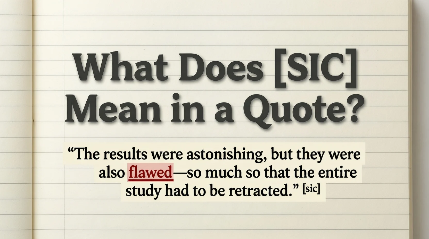 What Does Sic Mean in a Quote? Clear Definition + Examples (2026)